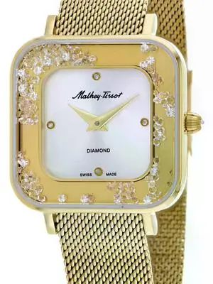 MATHEY TISSOT Gemina Square Watch With Crystal-embellished Bezel