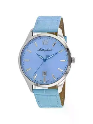 MATHEY TISSOT Urban Leather 42mm Watch - Blue