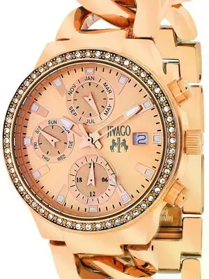 JIVAGO Rose Gold-tone Crystal Embellished Watch