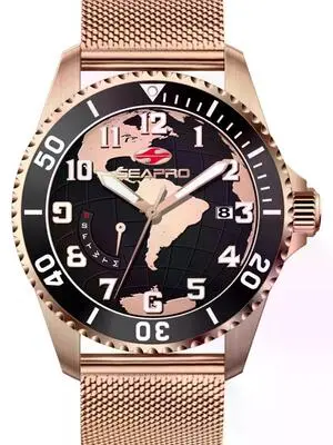 SEAPRO Voyager 42mm Watch With World Map Dial