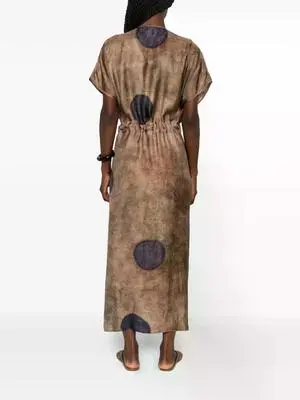 UMA WANG Acre Drawstring Maxi Dress