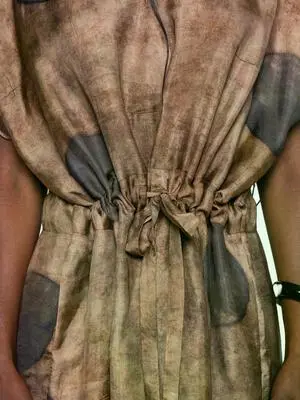 UMA WANG Acre Drawstring Maxi Dress