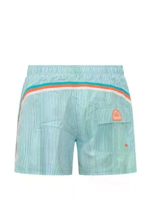 Sundek Striped Logo-patch Swim Shorts