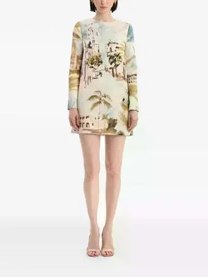 Oscar De La Renta Dominican Landscape Shift Dress