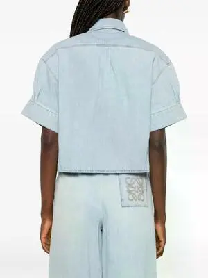 Loewe X Paula's Ibiza Anagram Embroidered Cropped Shirt