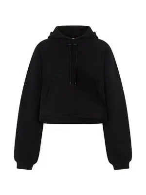 THE MANNEI Cropped Drawstring Hoodie - Black
