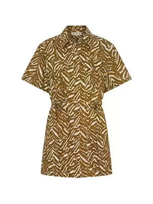 NICHOLAS Zebra Print Mini Dress - Neutrals