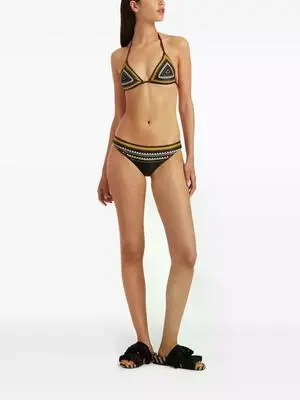 La DoubleJ Geometric Print Bikini Top - Black