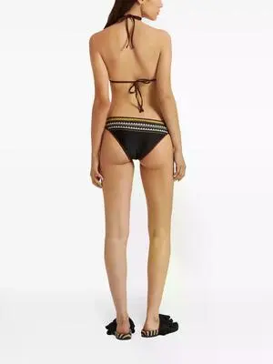 La DoubleJ Geometric Print Bikini Top - Black