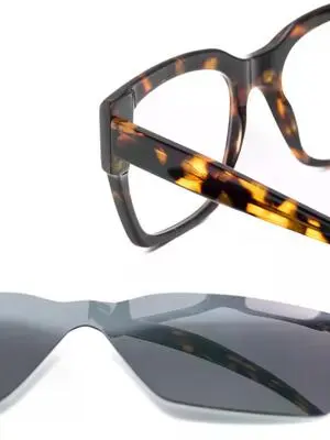 PHILOSOPHEYES Tortoiseshell-effect Square-frame Glasses