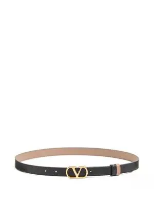Valentino Garavani Vlogo Signature Reversible Shiny Calfskin Belt - Black