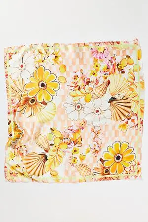 Anthropologie Set Of Two Satin Headscarves - Pink Pattern