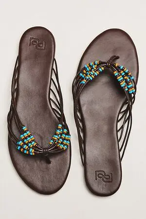 REFORMATION Jessica Beaded Flip-flop Sandals