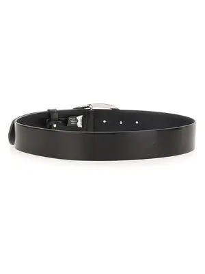 DIESEL® Leather Belt With Oval Buckle