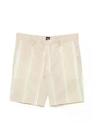 BOSS Kane Vertical-stripe Drawstring Shorts - Neutrals