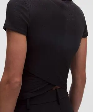 Lululemon Hold Tight Micro-rib Cropped T-shirt - Black