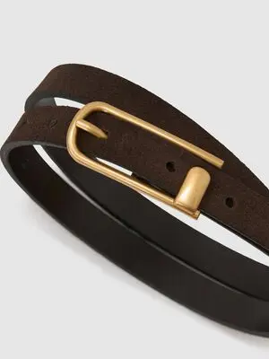 REISS Iris Slim Suede Half-keeper Belt