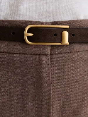 REISS Iris Slim Suede Half-keeper Belt