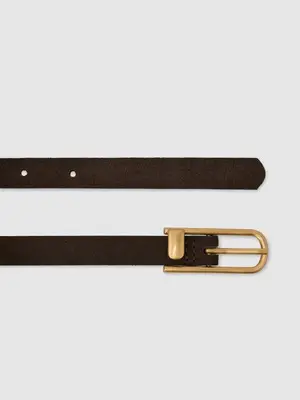 REISS Iris Slim Suede Half-keeper Belt