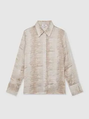 REISS Annie Snake-print Shirt