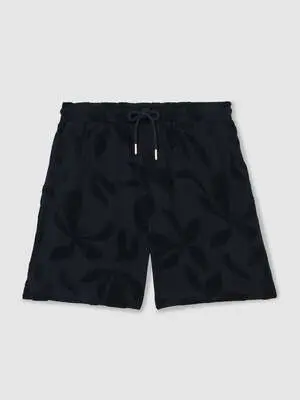 REISS Voss Towelling-jacquard Drawstring Shorts