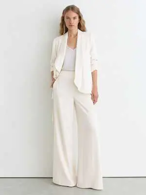 REISS Clover Wide-leg Suit Trousers - White