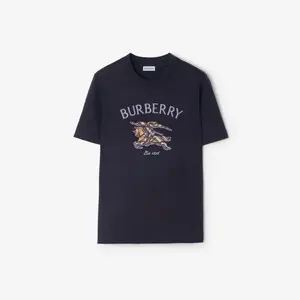 Burberry Burberry Knight Check Cotton T-Shirt Iris Purple