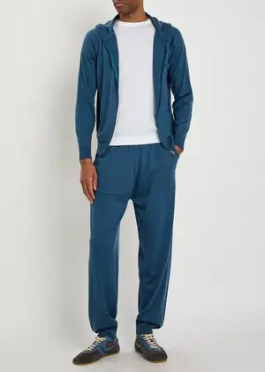 John Smedley Henning Merino Wool Sweatpants - Blue
