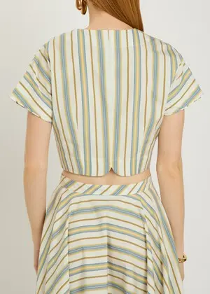 Thierry Colson Bianca Striped Cotton-poplin Blouse