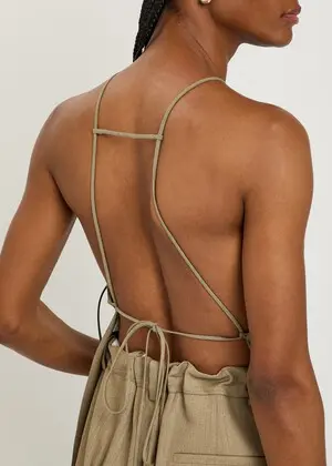 Calvin Klein Erin Wool-blend Halter Top - Light Brown