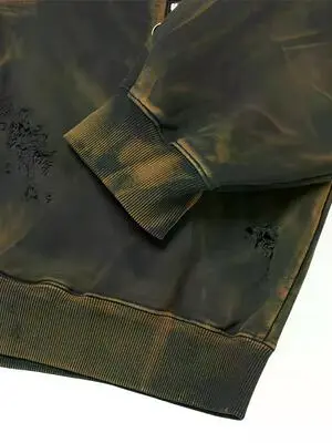 THUG CLUB Distressed Zip-fastening Hoodie