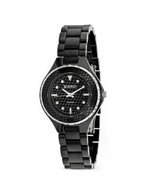 ROBERTO BIANCI Casaria Checkered Bezel Watch - Black