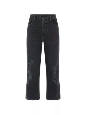 DIESEL® Distressed Wide-leg Jeans
