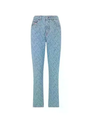 DIESEL® Monogram Print Straight-leg Jeans