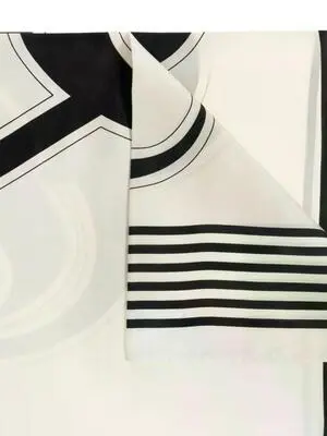ALLSAINTS Graphic-print Striped-border Scarf