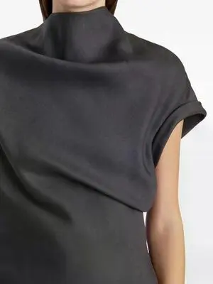 Khaite Tandie Draped Blouse - Grey