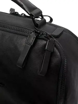 PIQUADRO Logo Plaque Leather Laptop Backpack