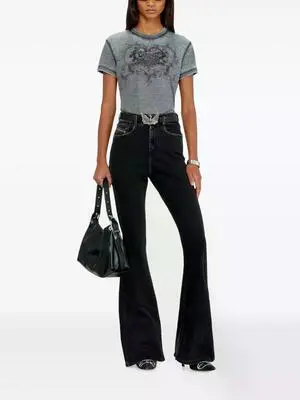 DIESEL® Rhinestone Embellished Burnout Effect T-shirt - Grey