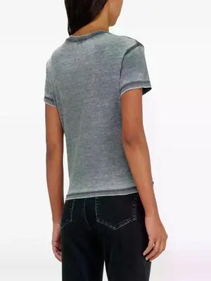 DIESEL® Rhinestone Embellished Burnout Effect T-shirt - Grey