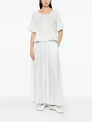 SUSANNE BOMMER Ruffled Blouse With Keyhole Neckline