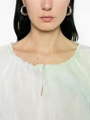 SUSANNE BOMMER Ruffled Blouse With Keyhole Neckline