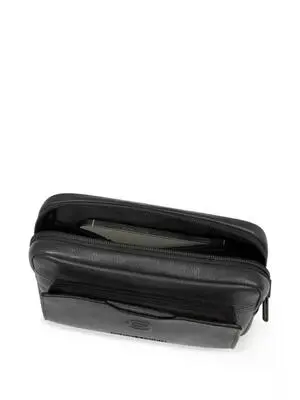 PIQUADRO Logo-debossed Leather Clutch Bag