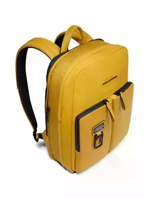 PIQUADRO Expandable Leather Backpack