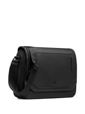 PIQUADRO Textured Foldover Messenger Bag - Black