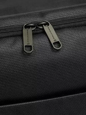PIQUADRO Textured Foldover Messenger Bag - Black