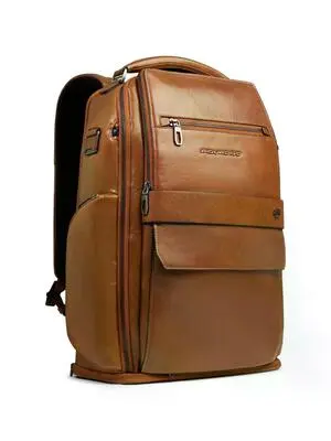 PIQUADRO Leather Backpack - Brown