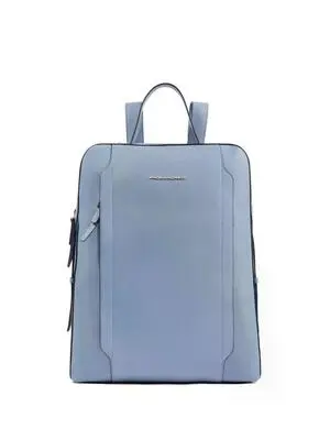 PIQUADRO Grained Leather Backpack - Blue
