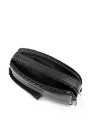 PIQUADRO Grained Leather Clutch Bag - Black