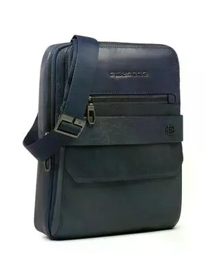 PIQUADRO Grained Leather Crossbody Bag