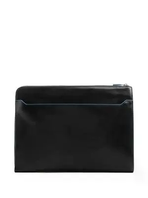 PIQUADRO Stow-away Handle Leather Clutch Bag
